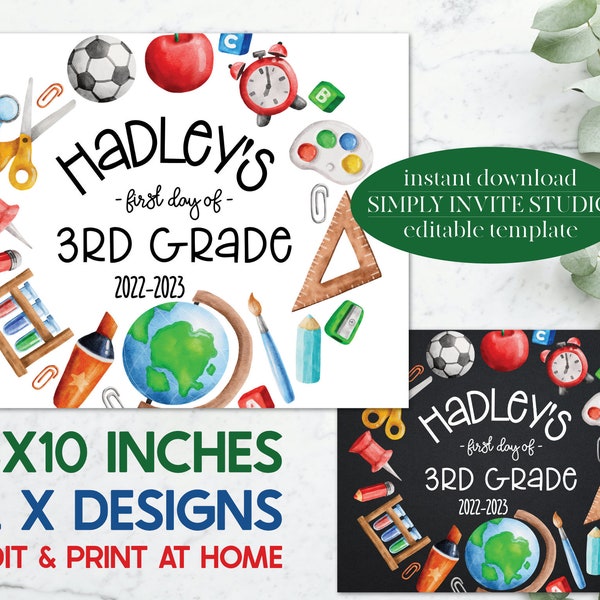 3rd Grade Sign - Etsy