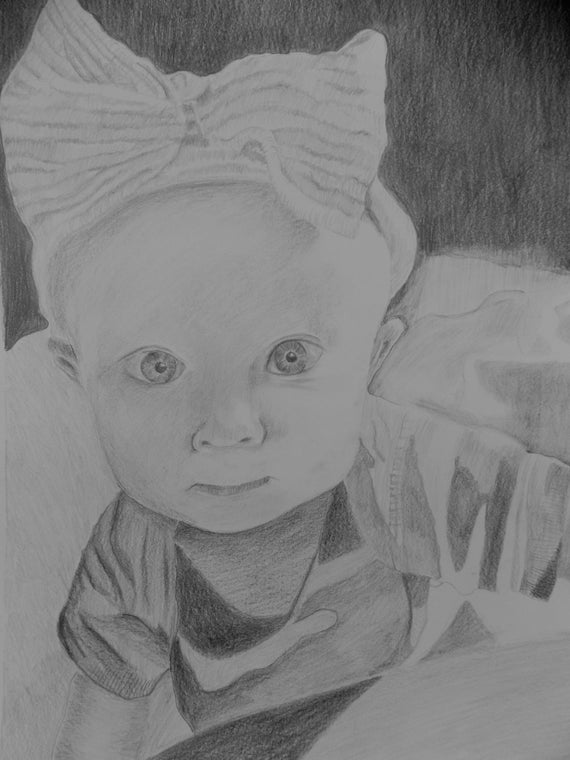 Baby Portraits Custom Baby Portraits Pencil Drawing From | Etsy