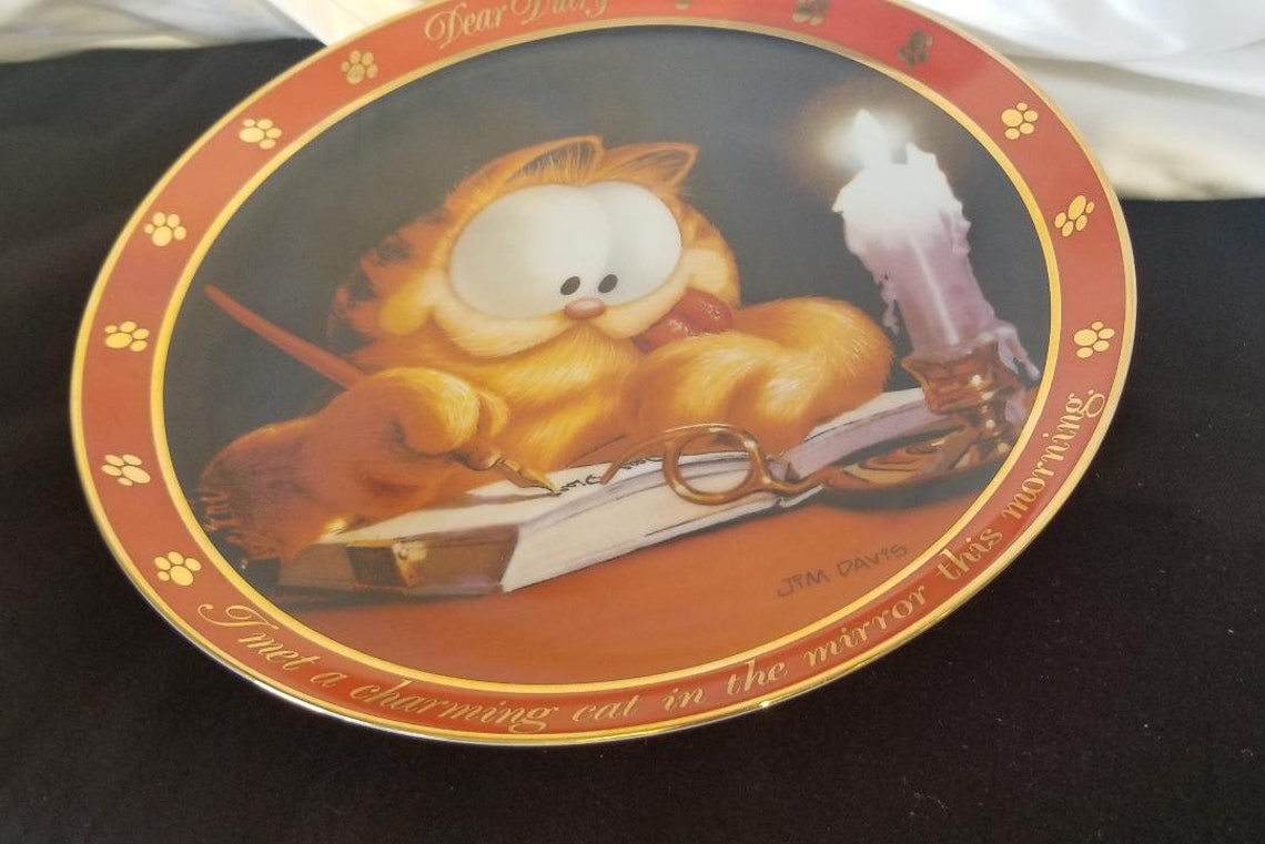 Garfield Collector Plate Dear Diary Series Danbury Mint | Etsy