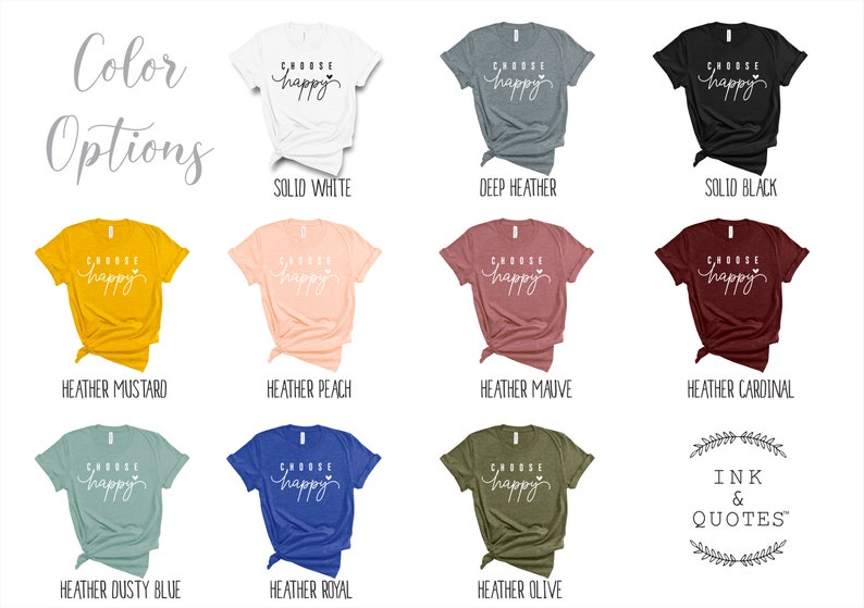 Choose Happy Shirt: Inspirational Graphic Tee, Women Empowerment - Etsy