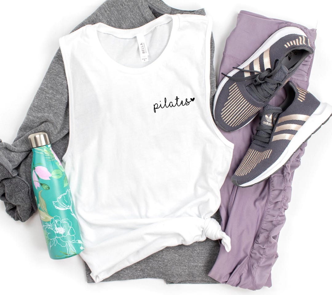 Pilates Muscle Tank Top, Pocket Design, Inspirational Workout Shirt - Etsy