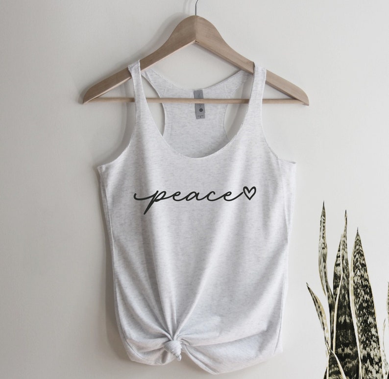 Peace Tank Top: Tri-blend Racerback Yoga Workout Shirt - Etsy