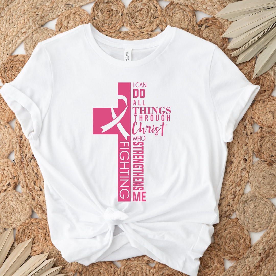 Christian Breast Cancer Fighter Shirt: Pink Ribbon Inspirational Tee - Etsy