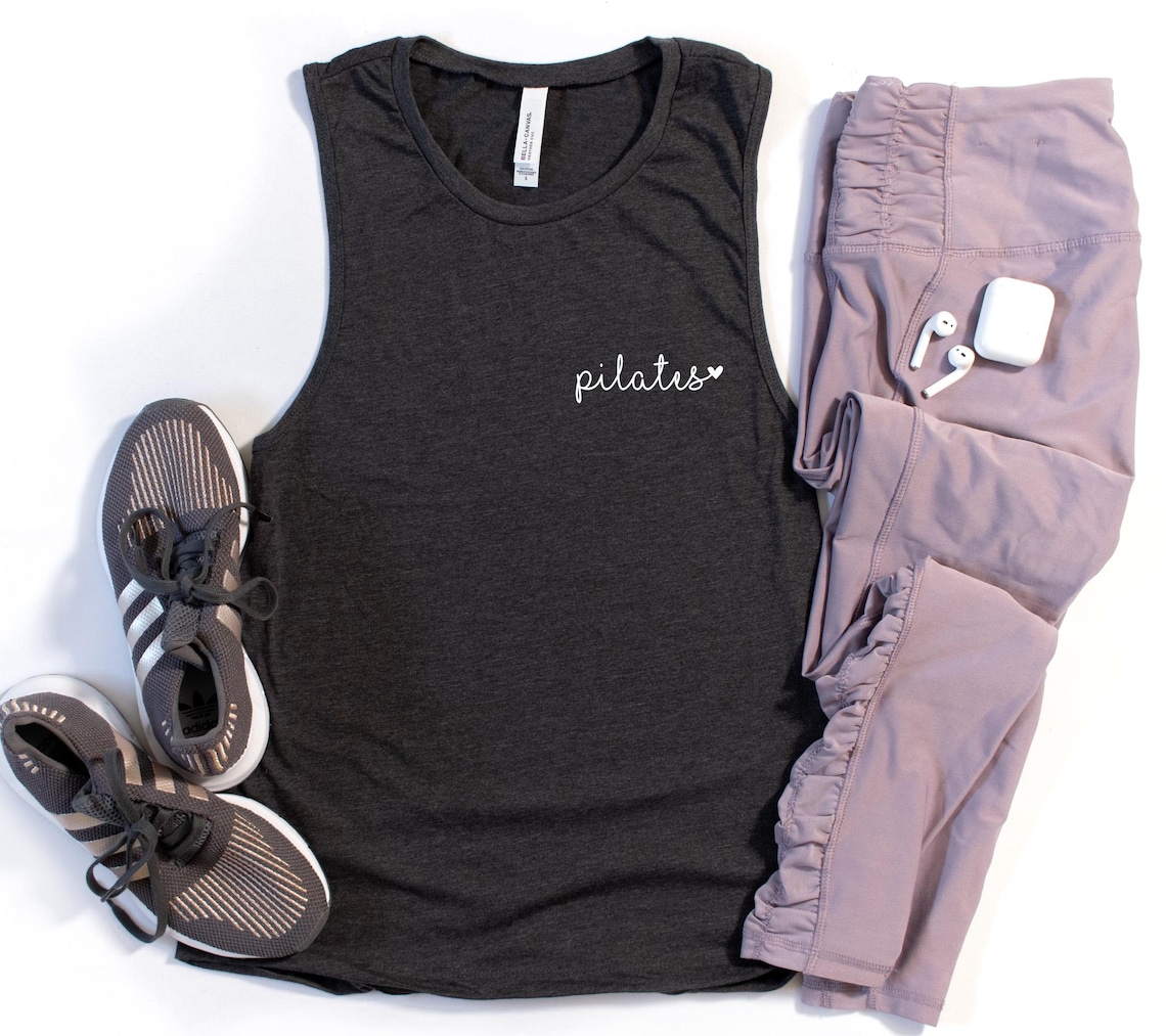 Pilates Muscle Tank Top, Pocket Design, Inspirational Workout Shirt - Etsy