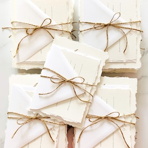 Deckle Edge Wedding Invitations, Handmade Paper Wedding Invitation ...