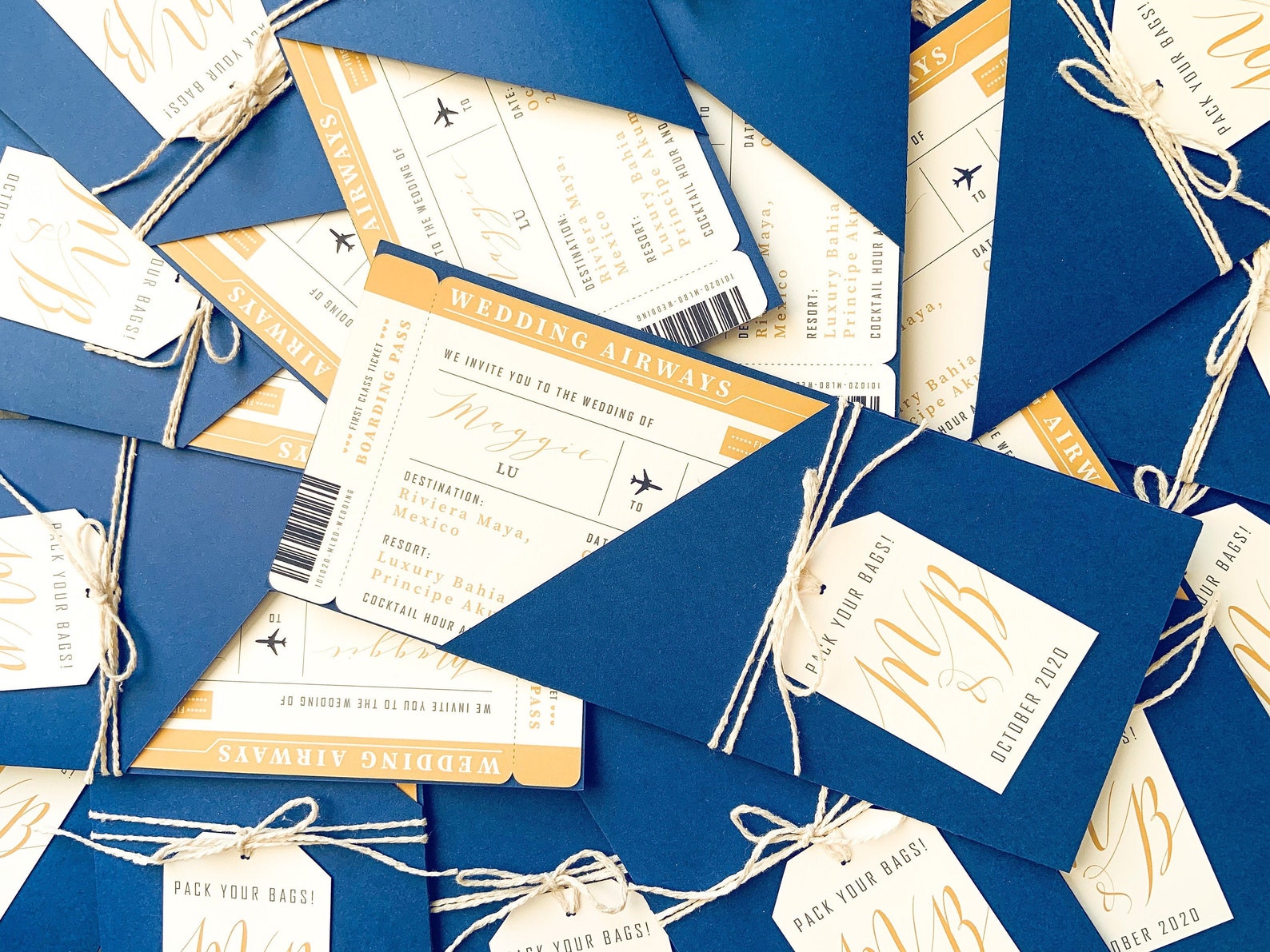 Destination Boarding Pass Wedding Invitations | Custom Travel Theme ...