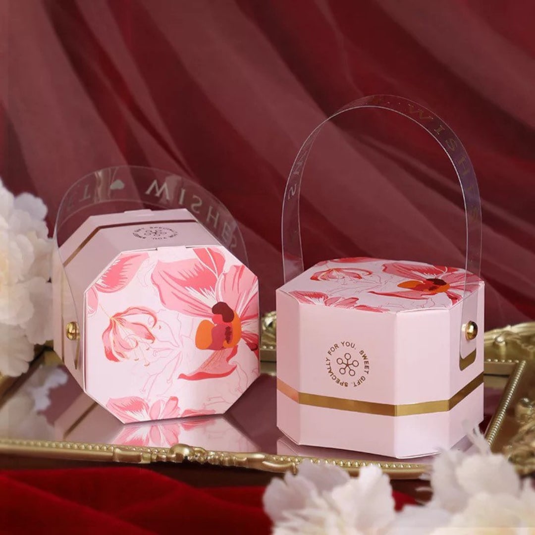 Pink Wedding Favors for Guests, Set of 25, Mini Pastry Box, Mini Cake ...