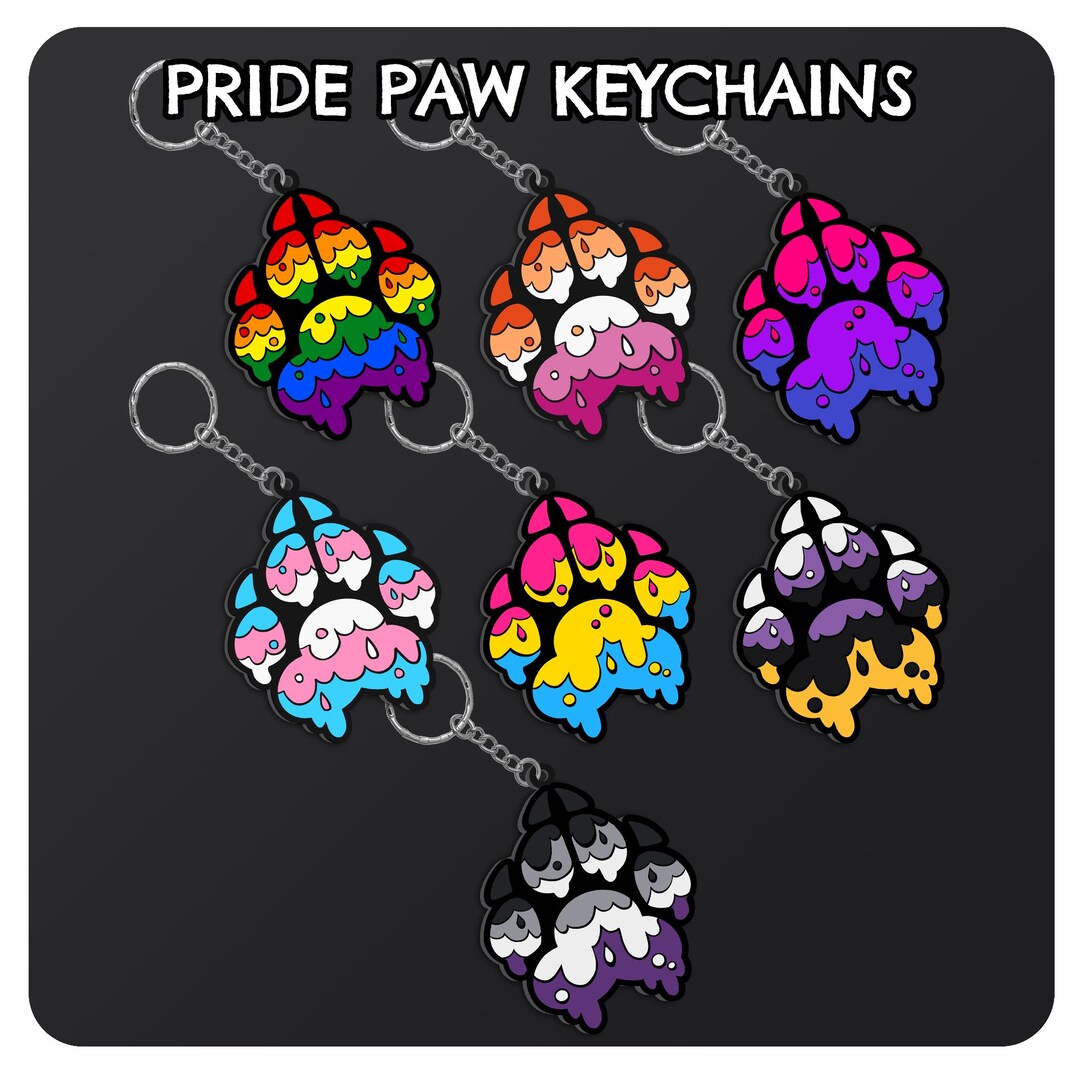 Furry Pride Paw Rubber Keychains - Etsy