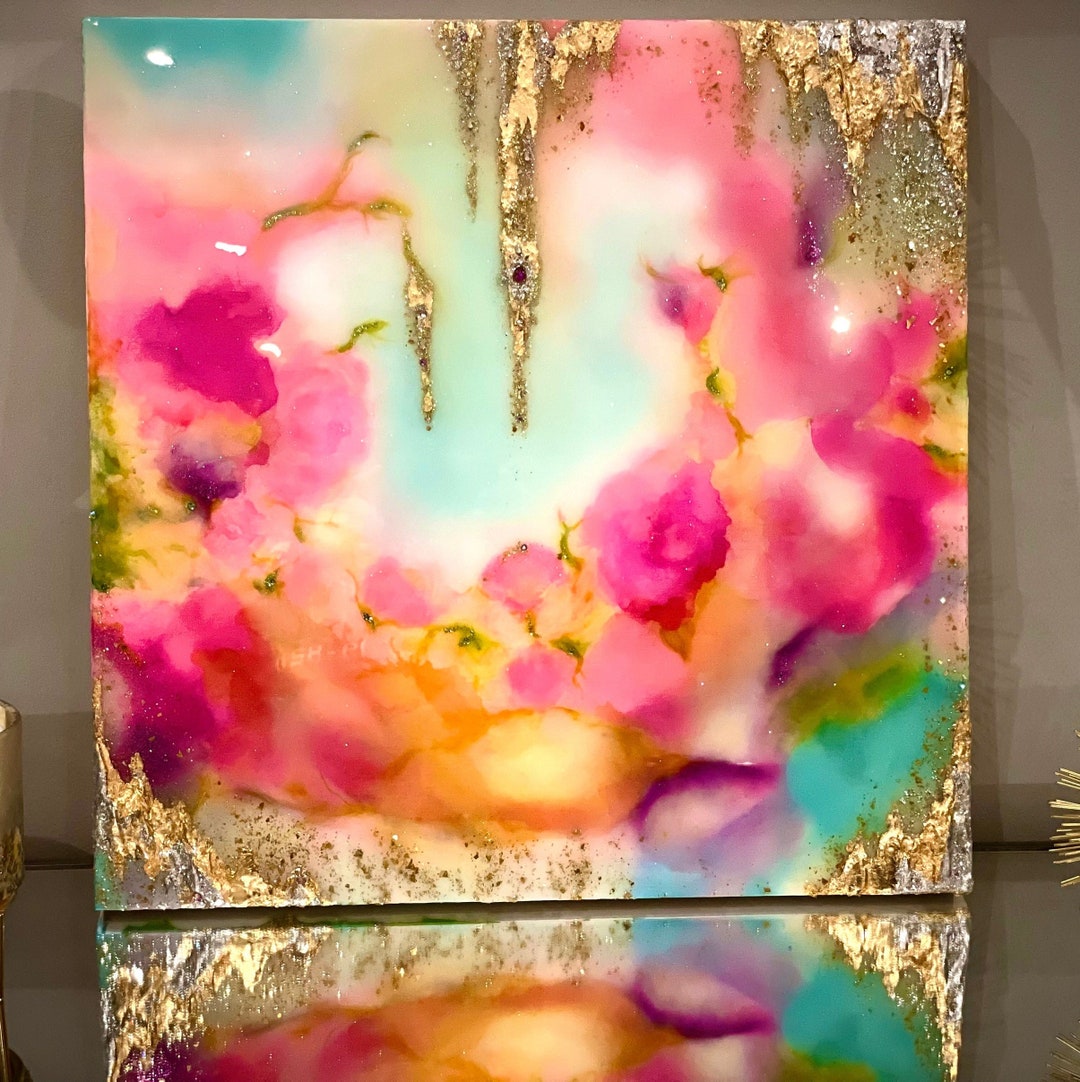 Made to Order Vibrant Floral Artwork Made With Ink and - Etsy
