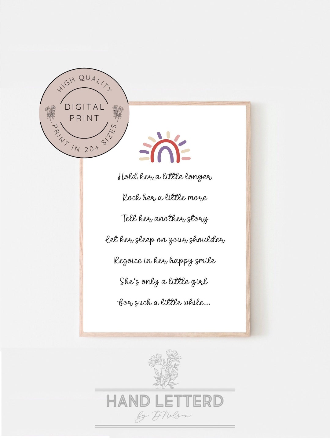 Hold Her A Little Longer Nursery Print, Nursery Prints, Nursery Decor ...