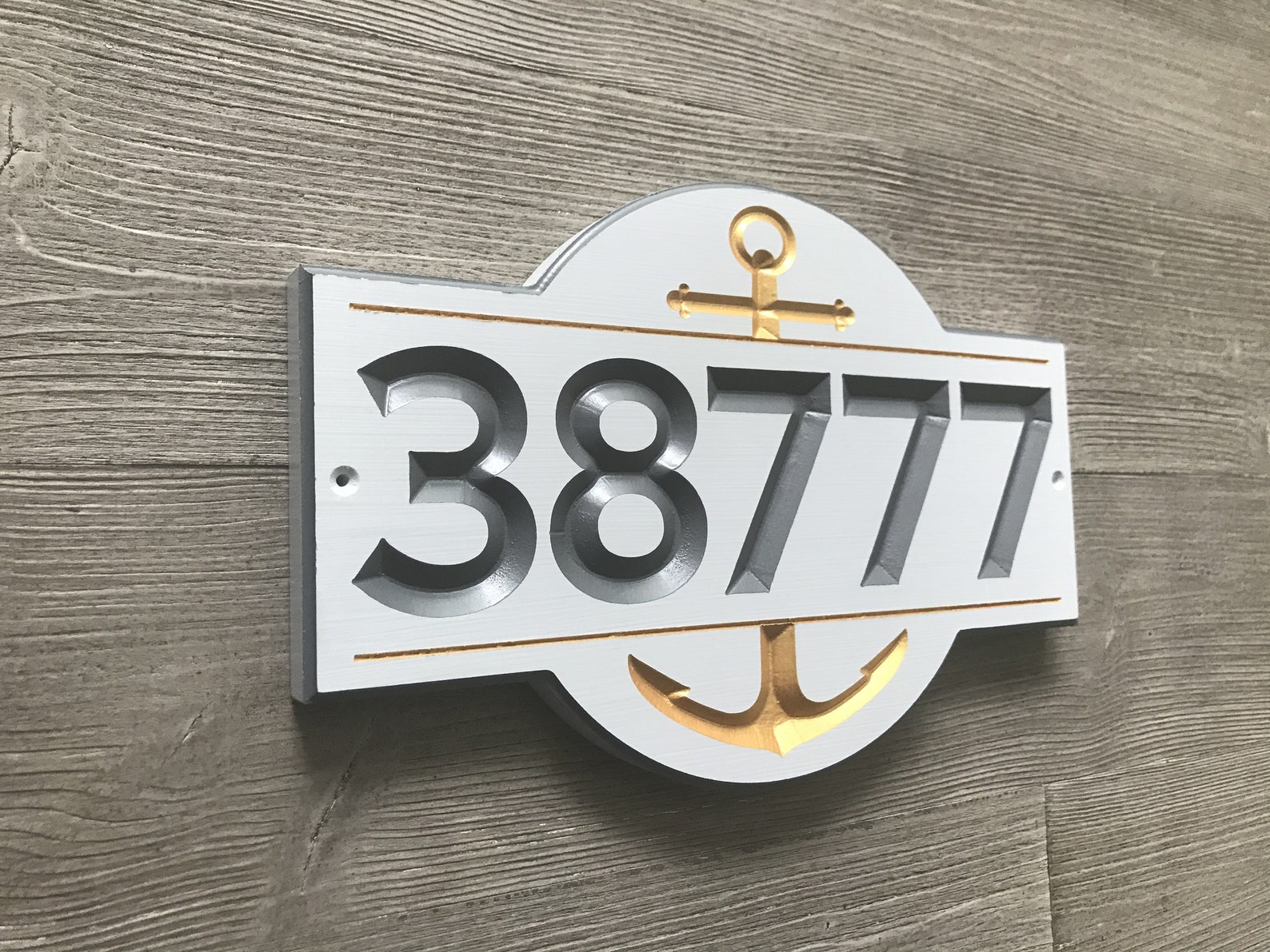 Carved Nautical Address Plaque Engraved House Number Sign | Etsy