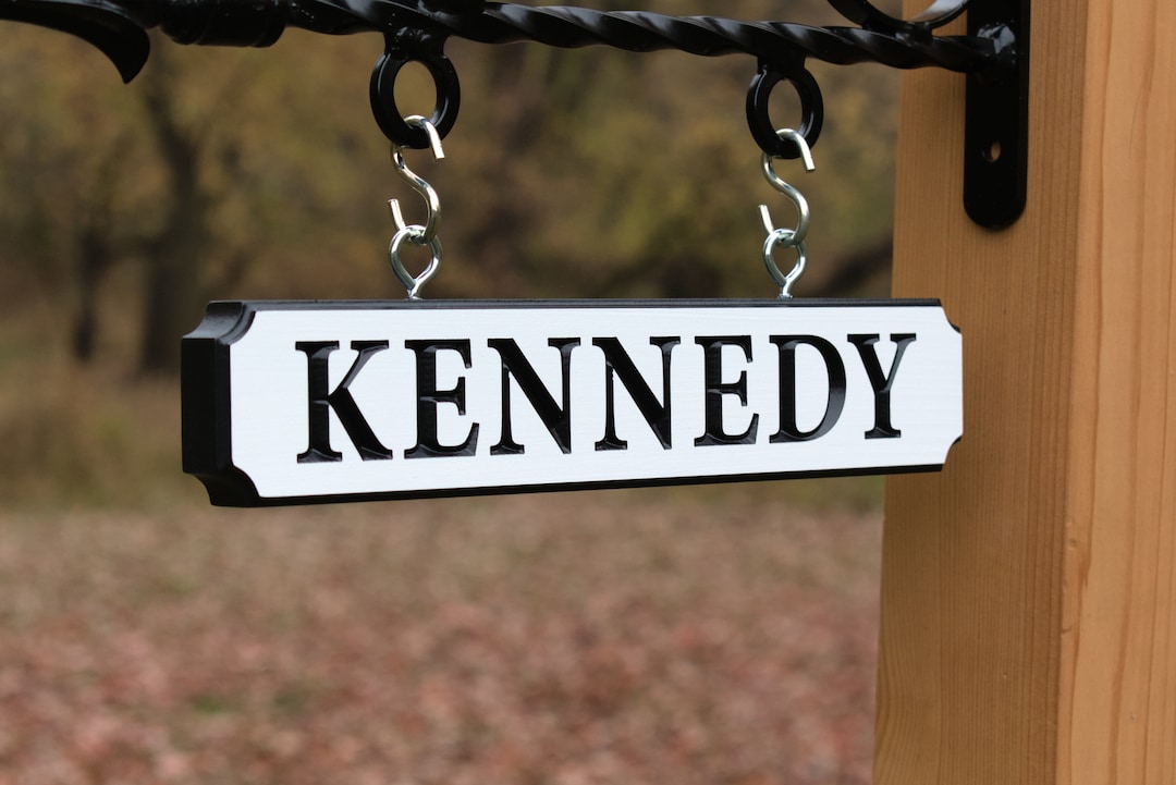 Carved Hanging Name Sign for Family Name, House Name, or Business Name, Engraved Hanging Plaque ...