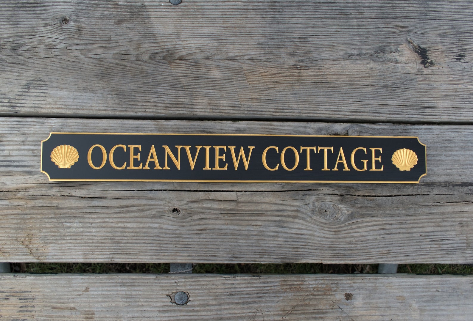 Personalized Carved Quarterboard Sign With Shell Design - Etsy