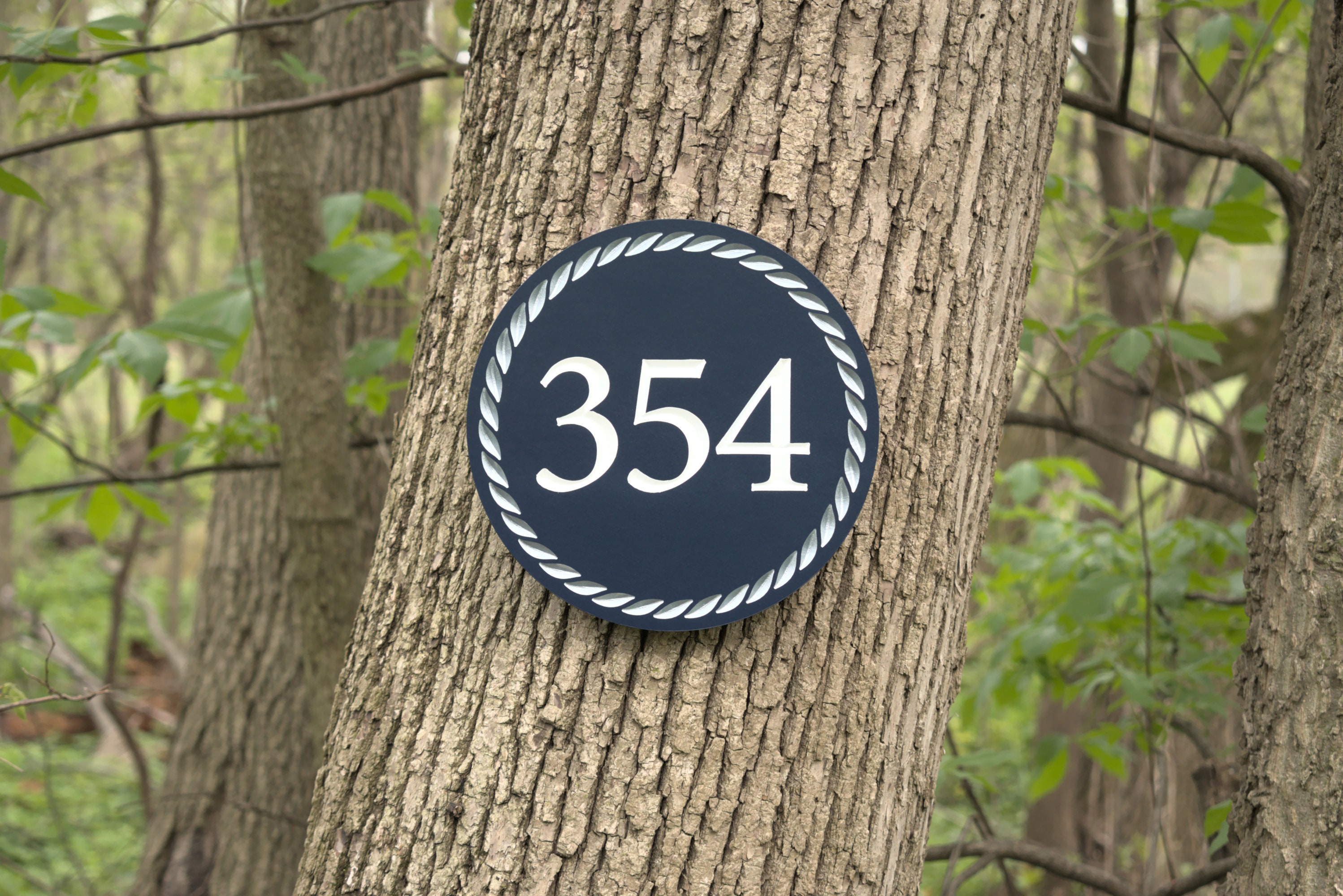 Carved Address Plaque With Nautical Rope Border Custom | Etsy