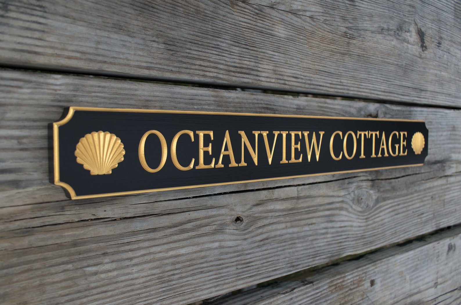 Personalized Carved Quarterboard Sign With Shell Design - Etsy