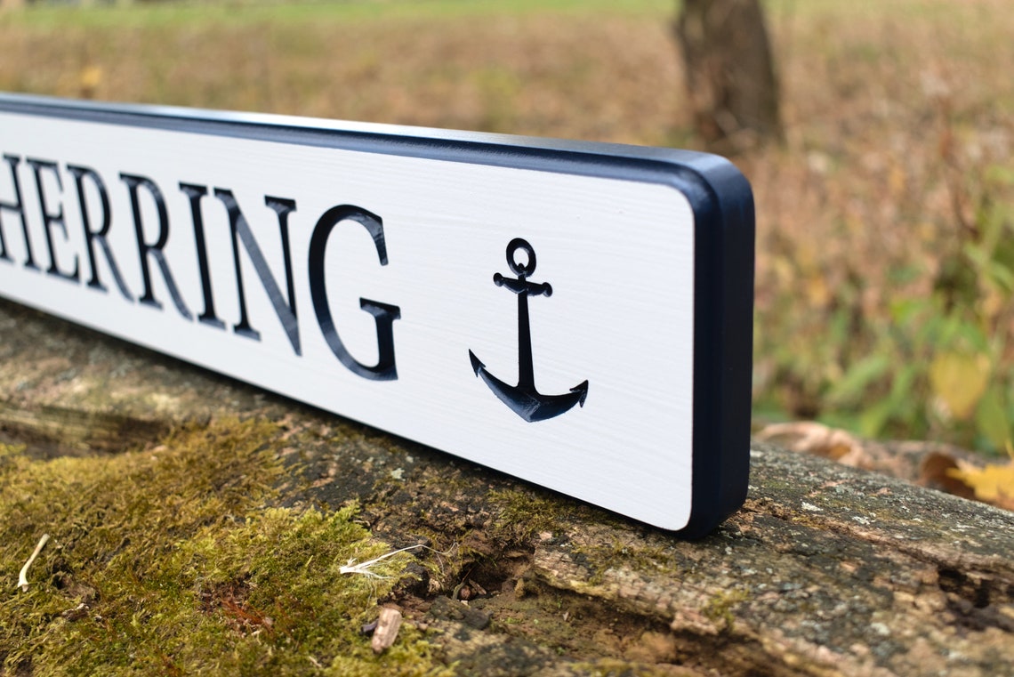 Customized Carved Quarterboard Sign With Anchor Design, Custom ...