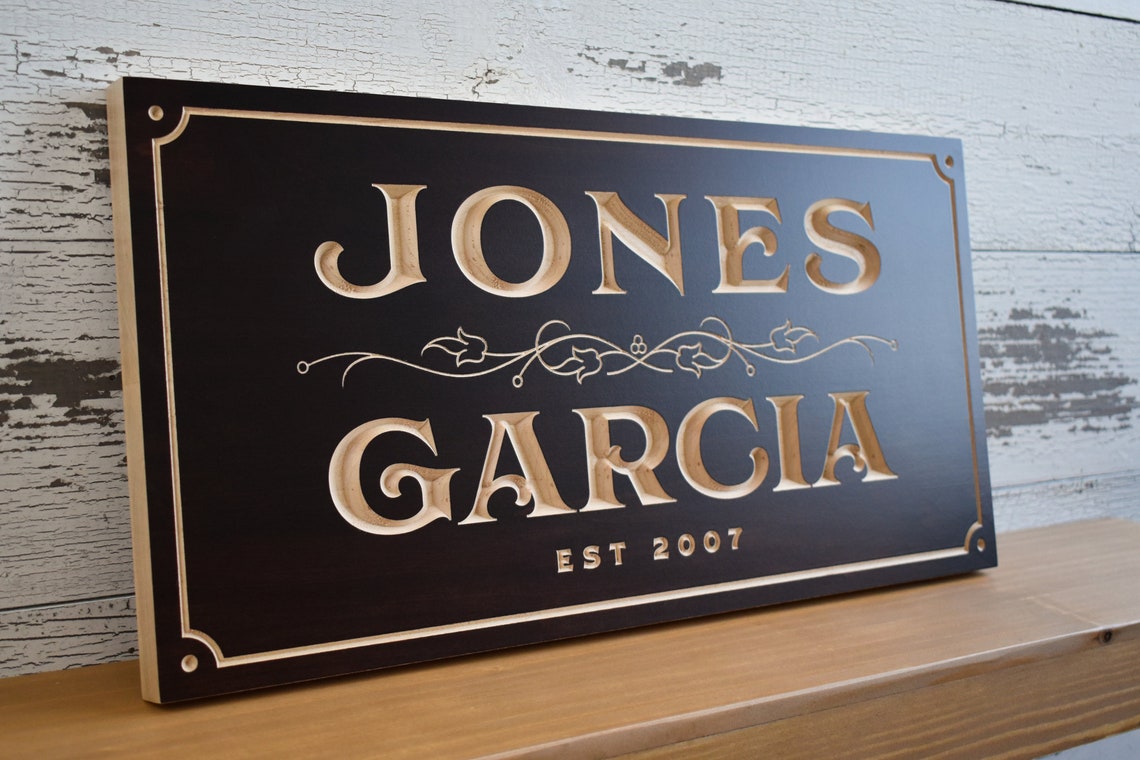 Last Name Sign For Two Last Names / Blended Families | Etsy