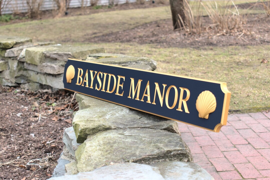 Carved Quarterboard Sign With Scallop Shells, Custom Beach House Sign ...