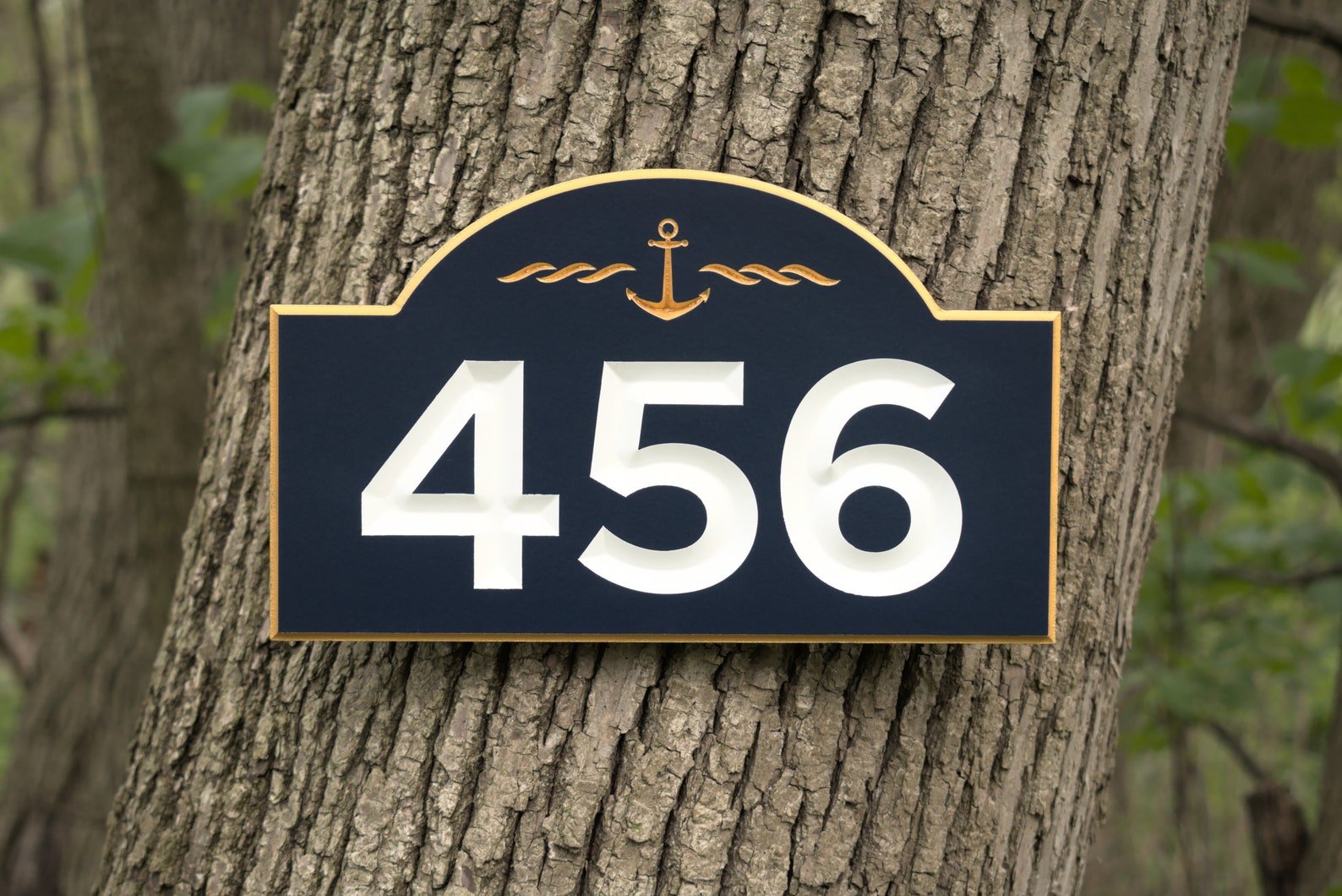 Carved Nautical Address Plaque Engraved House Number Sign | Etsy