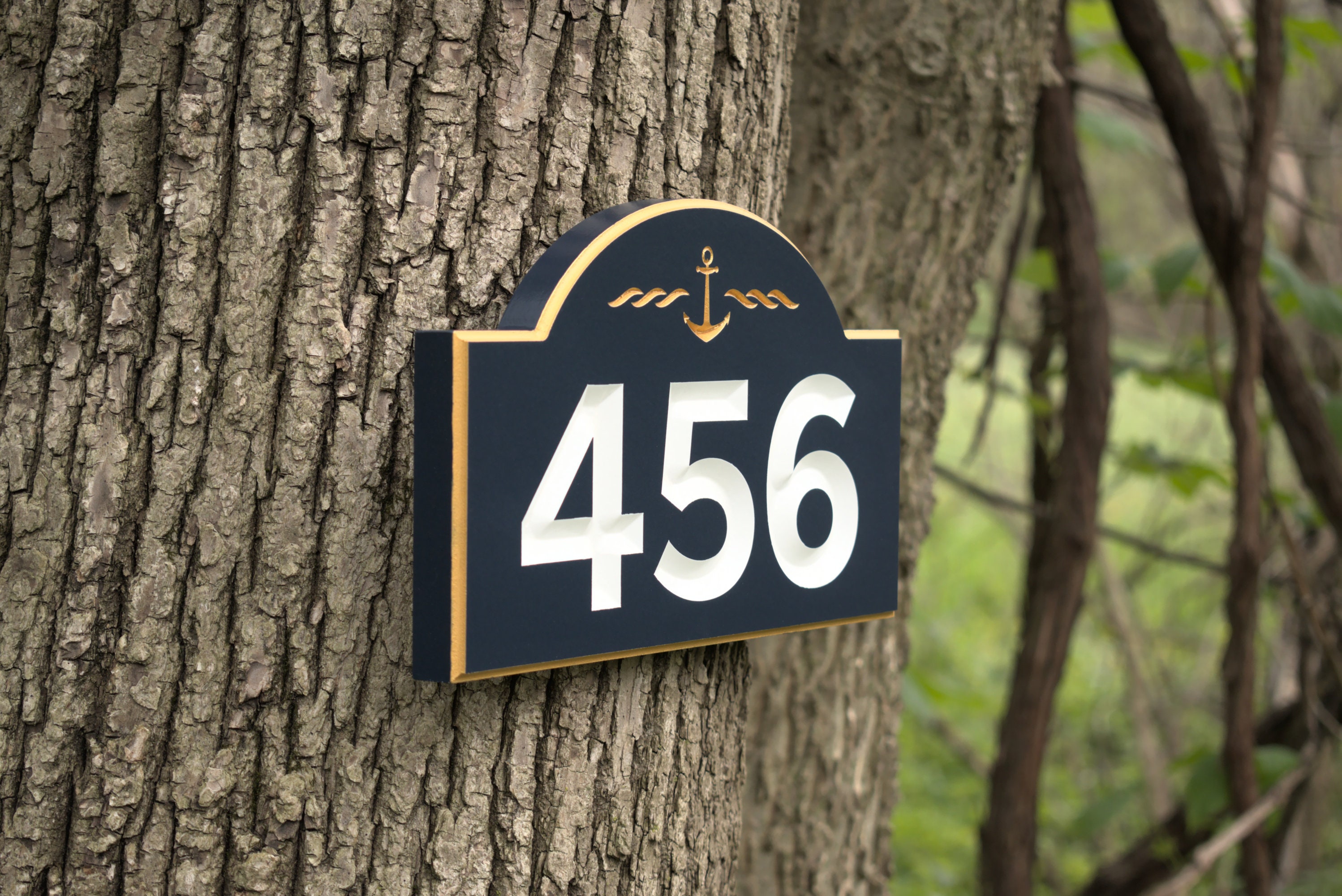 Carved Nautical Address Plaque Engraved House Number Sign | Etsy