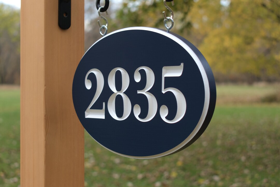Custom Carved Oval Address Sign, Engraved Hanging Sign, Personalized ...