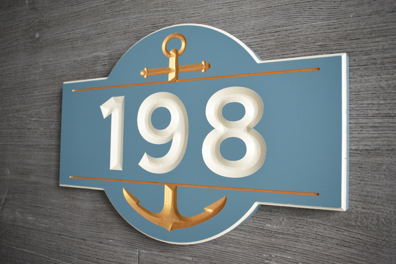 Carved Nautical Address Plaque Engraved House Number Sign | Etsy