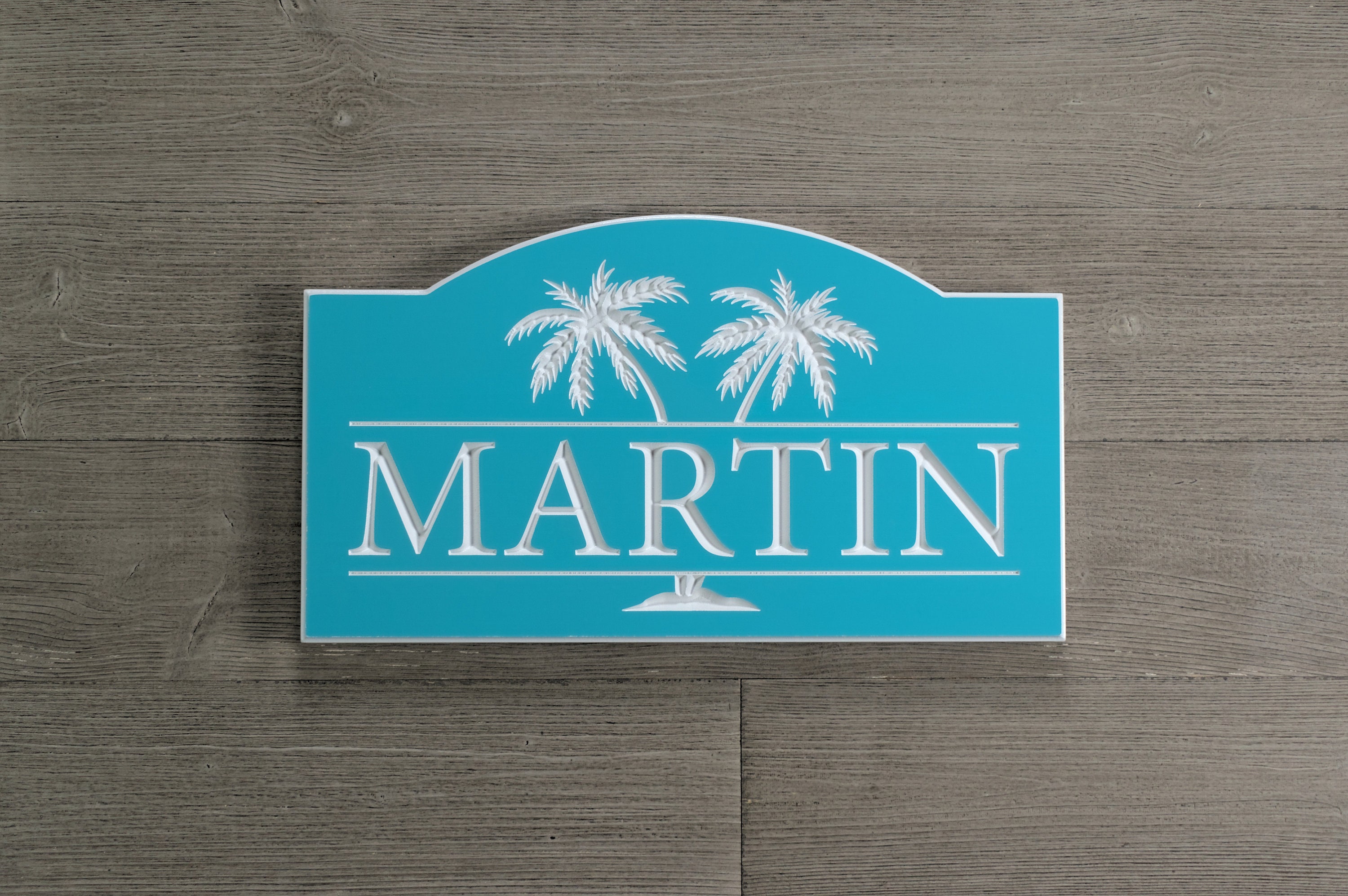 Family Last Name House Sign With Palm Trees Outdoor - Etsy