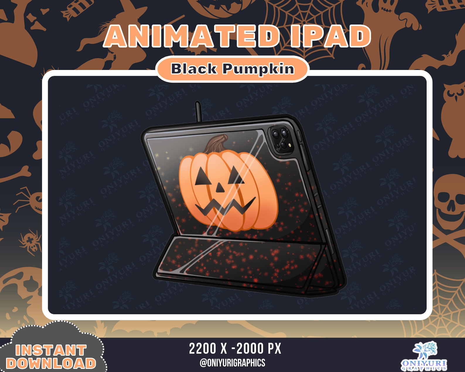 Animated Art Tablet GIF Black Pumpkin Halloween Twitch Overlay ...