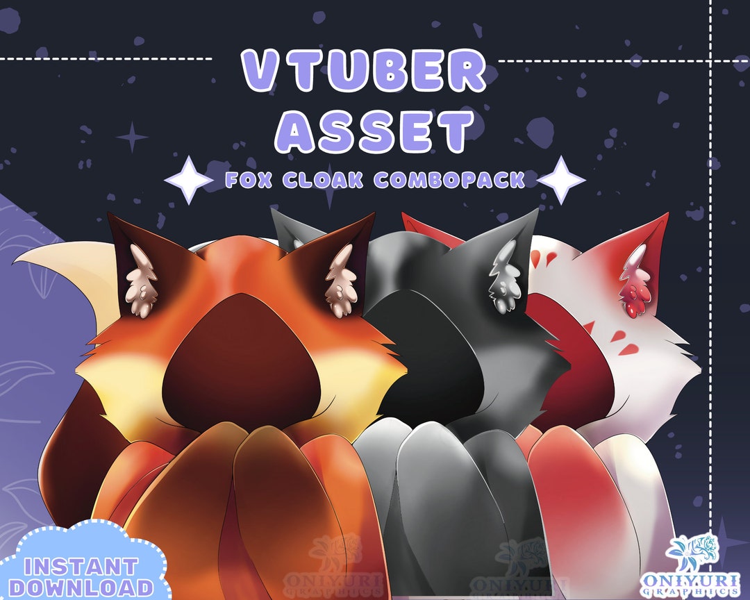 VTUBER Assets - Fox Cloak Combo Pack | Blanket | Twitch Assets ...