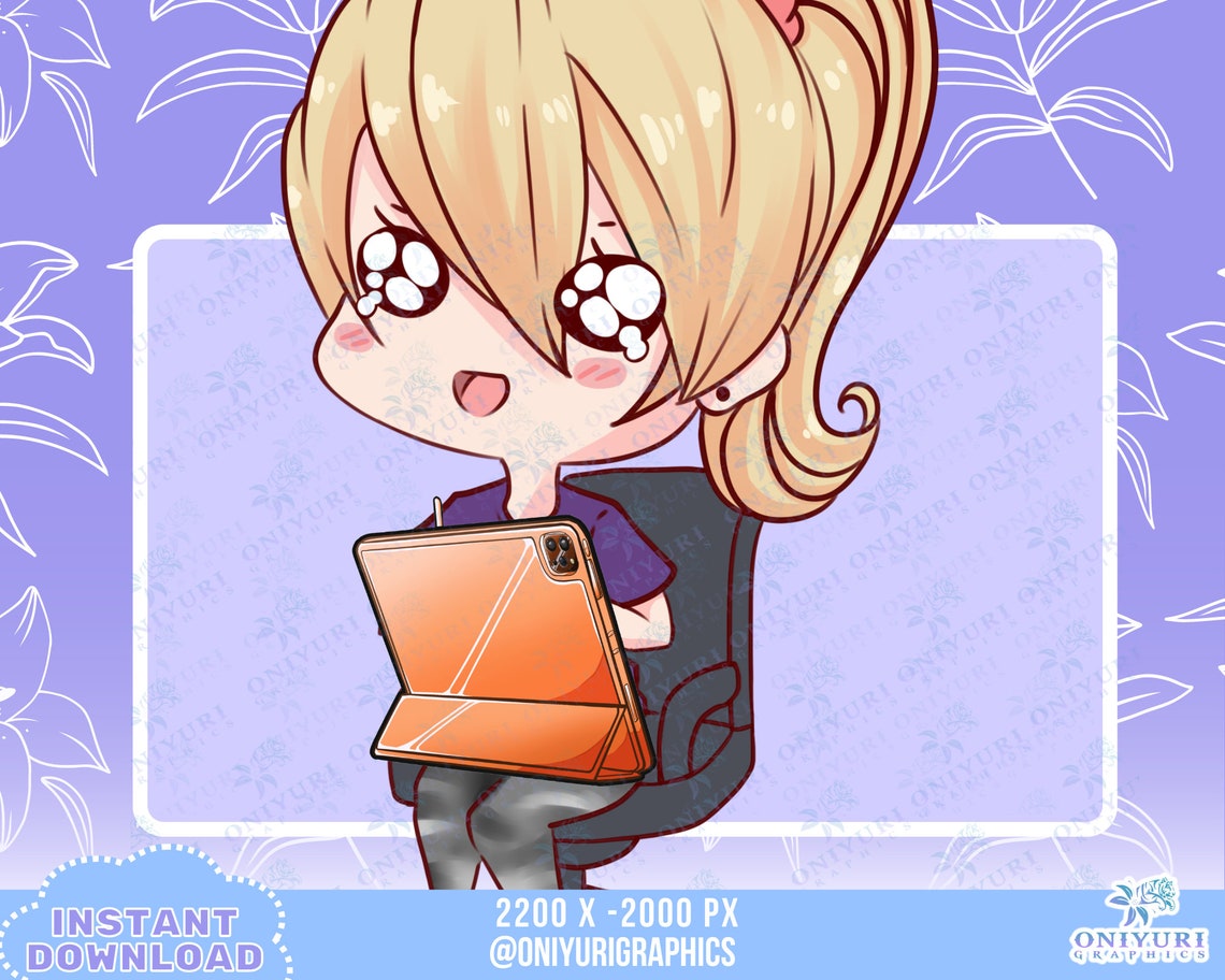 Animated Art Drawing Tablet GIF Orange Vtuber Twitch Overlay - Etsy