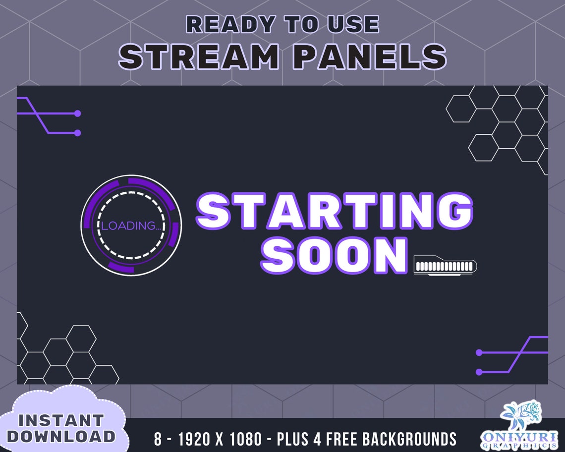Sci-fi Twitch Overlay Animated X8 | Techno | Scenes | Starting | BRB ...