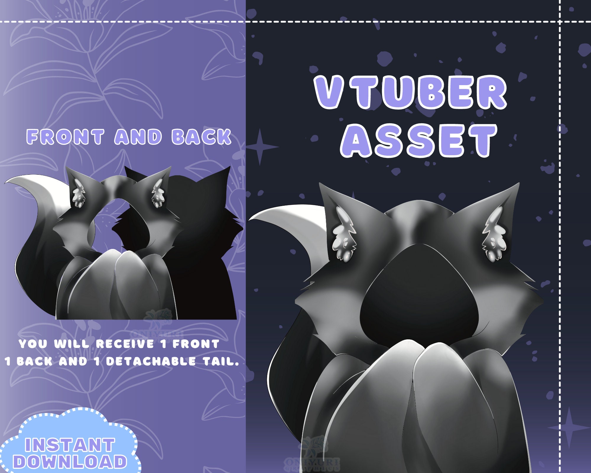 VTUBER Assets - Silver Fox Vtuber Cloak | Blanket | Twitch Overlay | Streaming | Discord ...