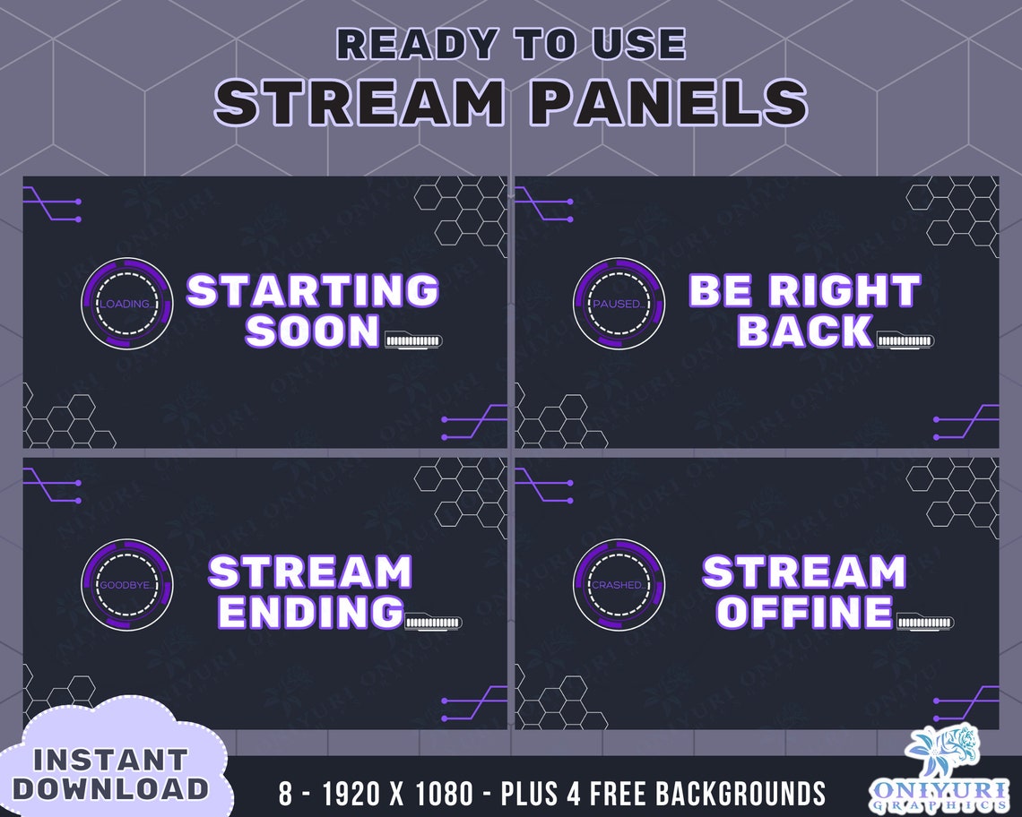 Sci-fi Twitch Overlay Animated X8 Techno Scenes Starting - Etsy