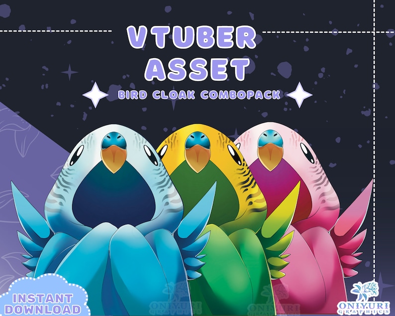 VTUBER Assets - Bird Cloak Combo Pack | Blanket | Twitch Assets ...