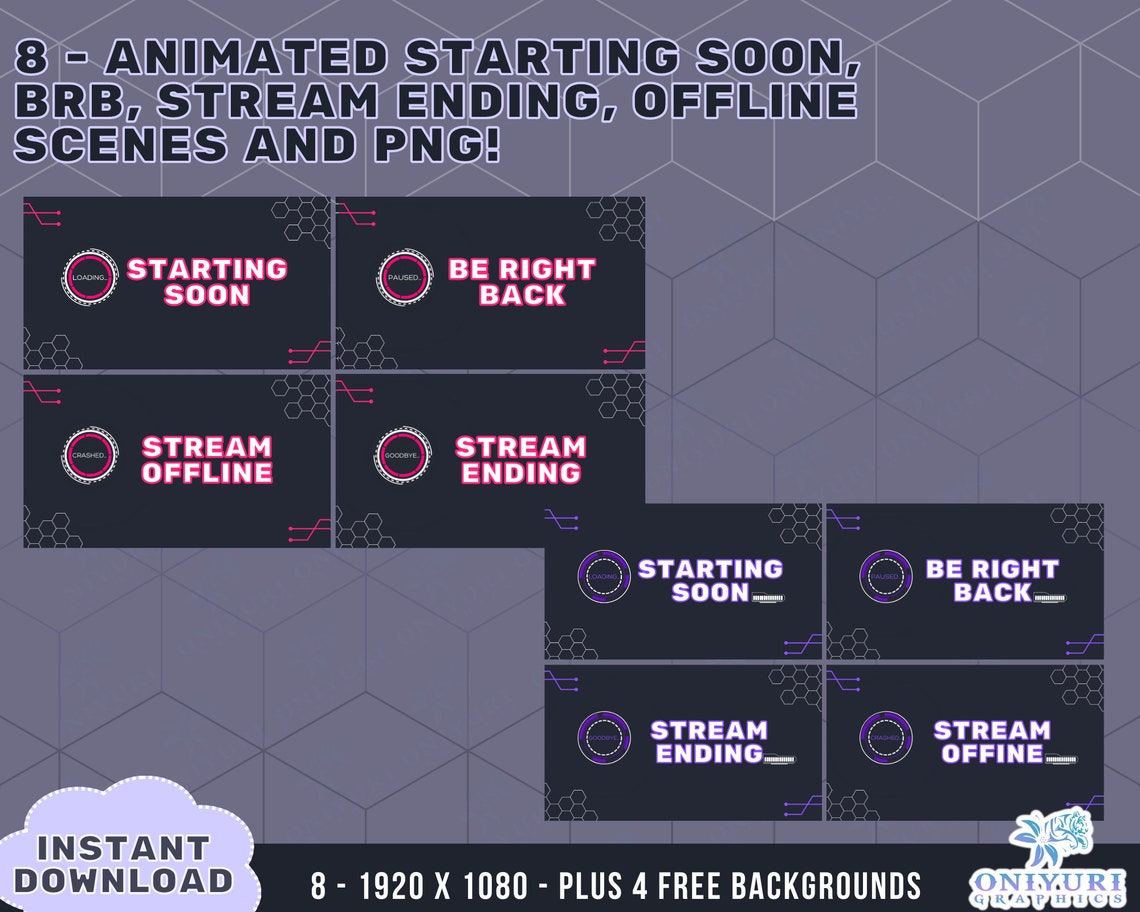 Sci-fi Twitch Overlay Animated X8 Techno Scenes Starting - Etsy