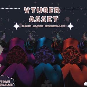 VTUBER Assets - Horn Cloak Combo Pack | Blanket | Twitch Assets ...