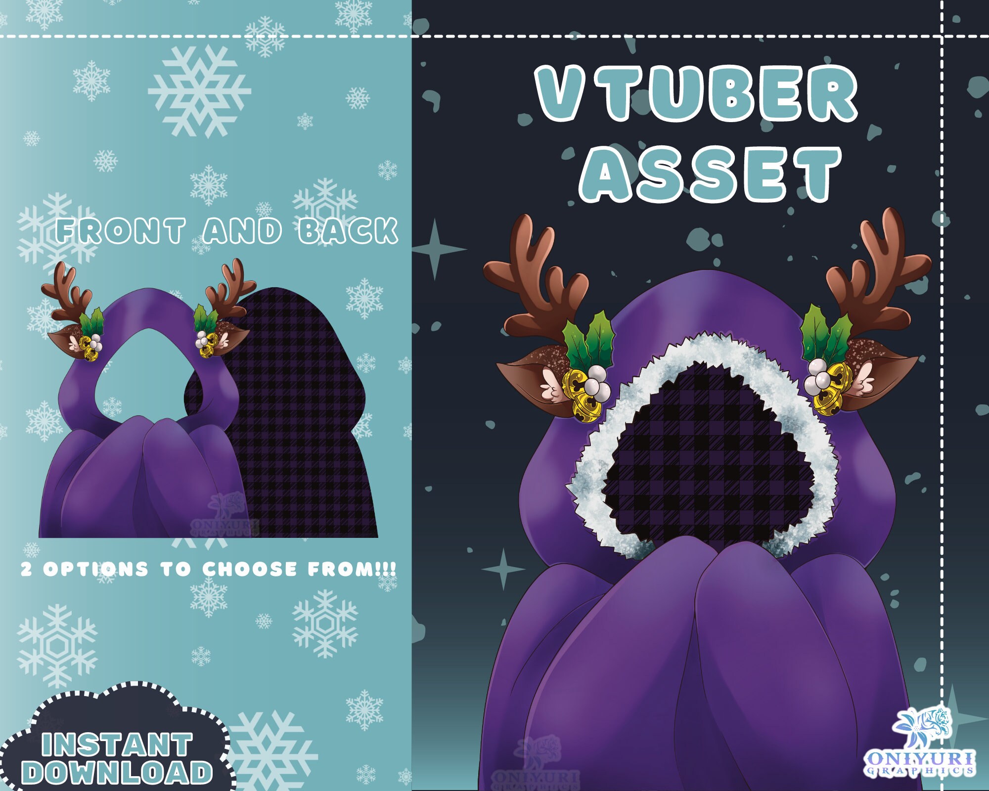 VTUBER Assets - Purple Reindeer Cloak | Blanket | Twitch | Streaming ...