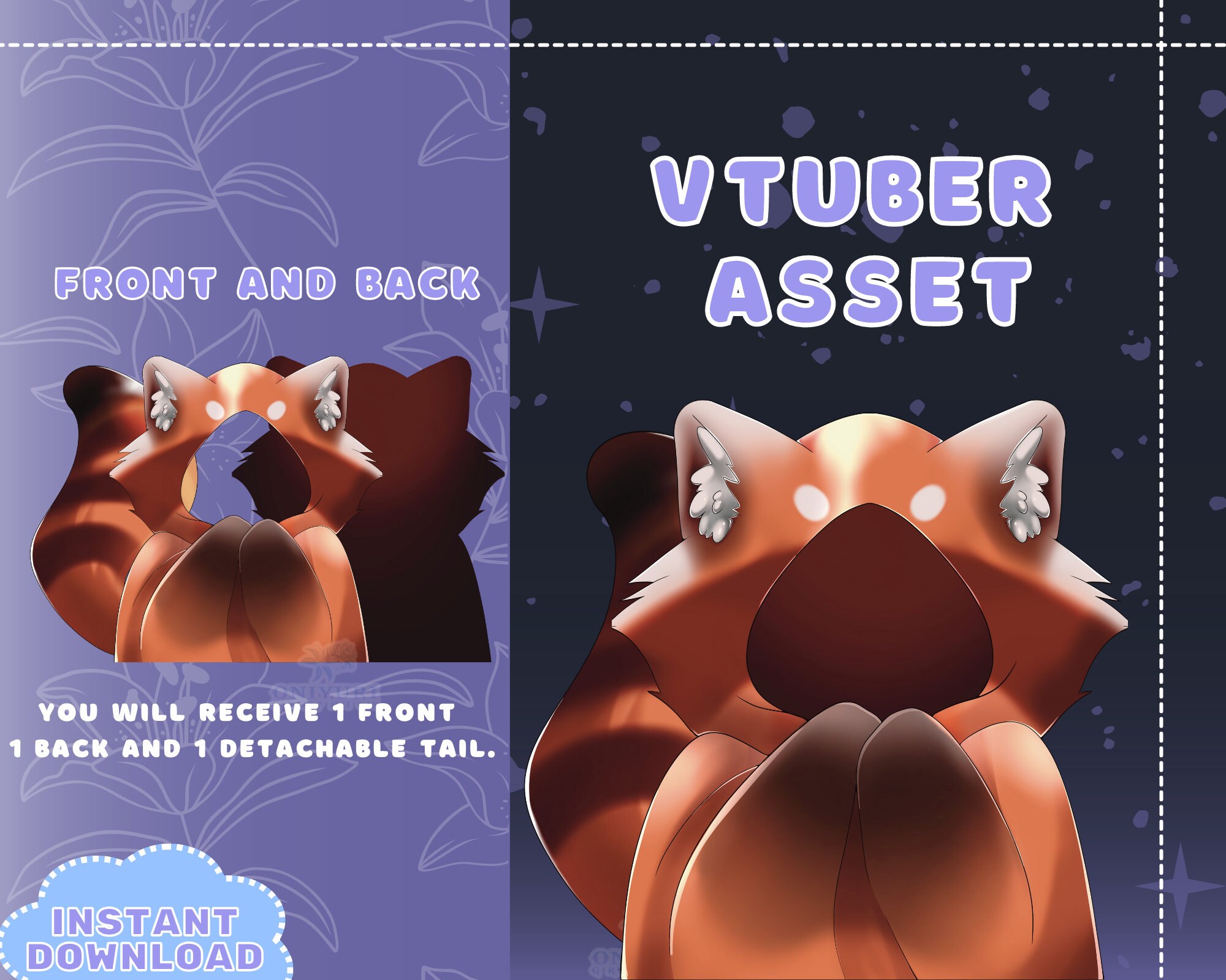VTUBER Assets Red Panda Vtuber Cloak Blanket Twitch Overlay Streaming Discord Pngtuber GIF Tuber ...