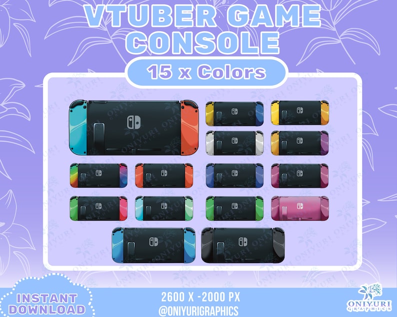 Vtuber Switch Gaming Console 15 X Colors | Twitch Pack | Discord ...
