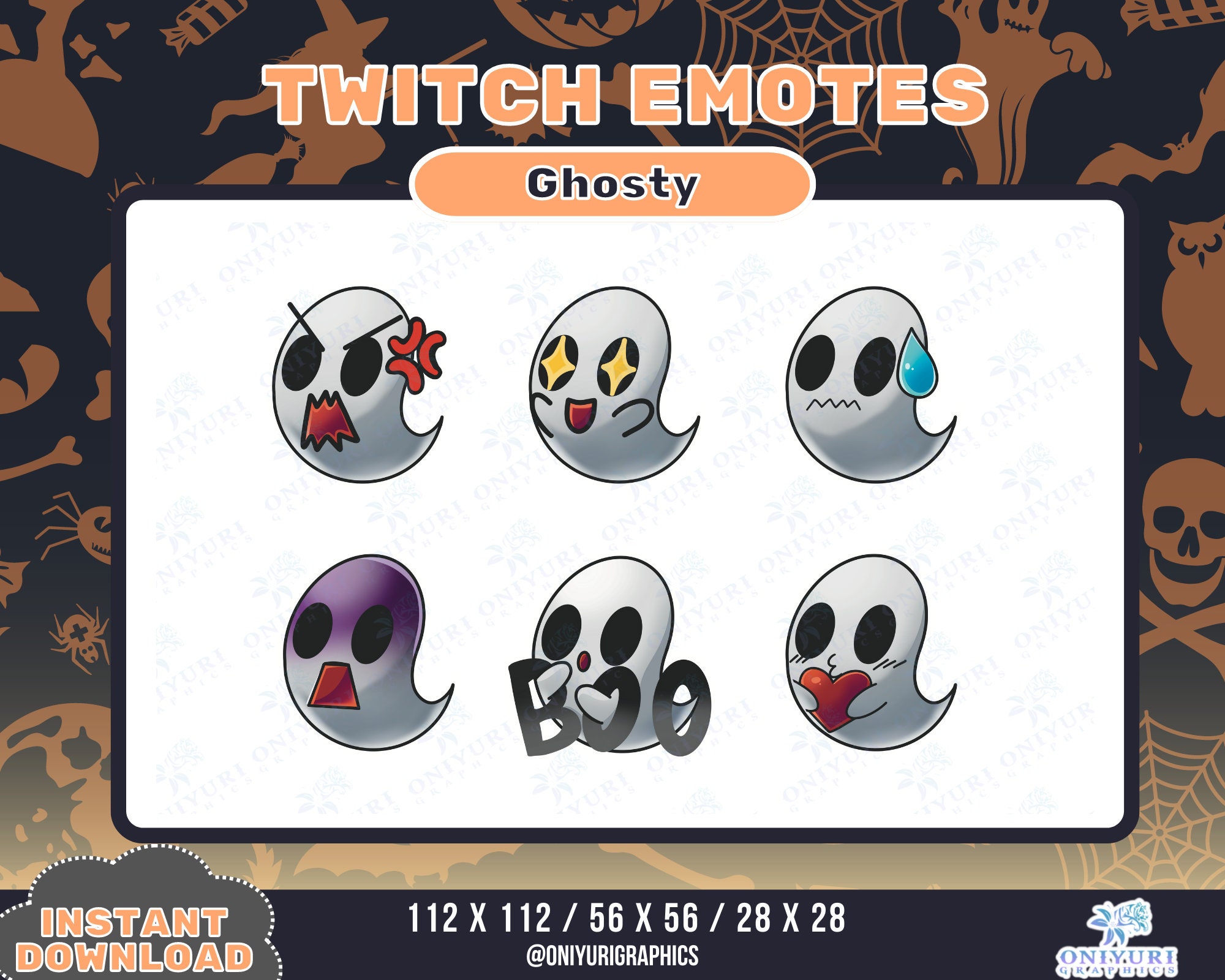 Spooky Ghost Emotes | Halloween Emotes | Youtube | Twitch Emotes ...
