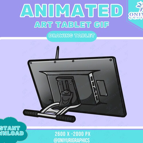 Animated Art Tablet GIF Black Twitch Overlay Discord - Etsy