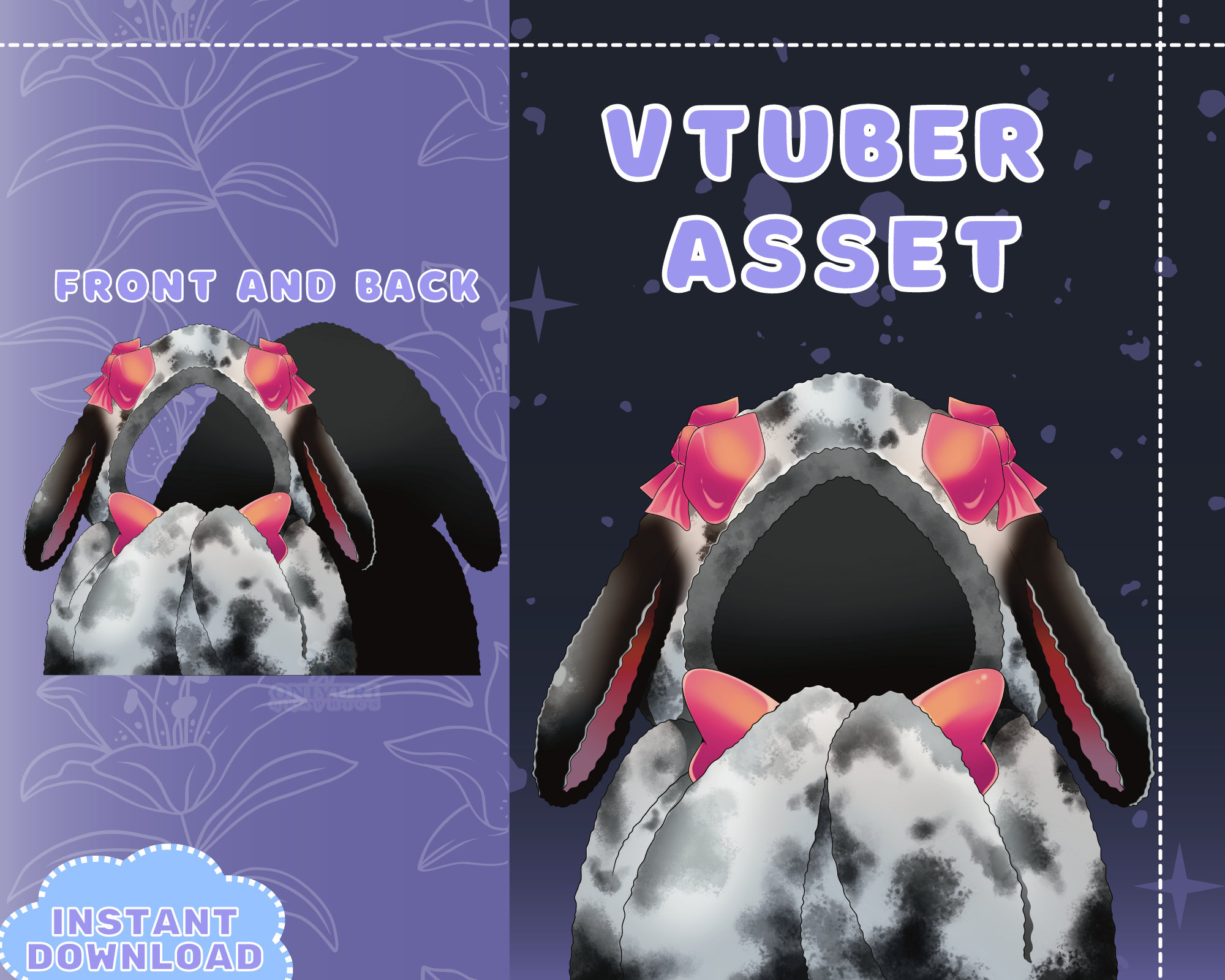 VTUBER Assets Bunny Vtuber Cloak Rabbit Blanket Twitch Overlay ...
