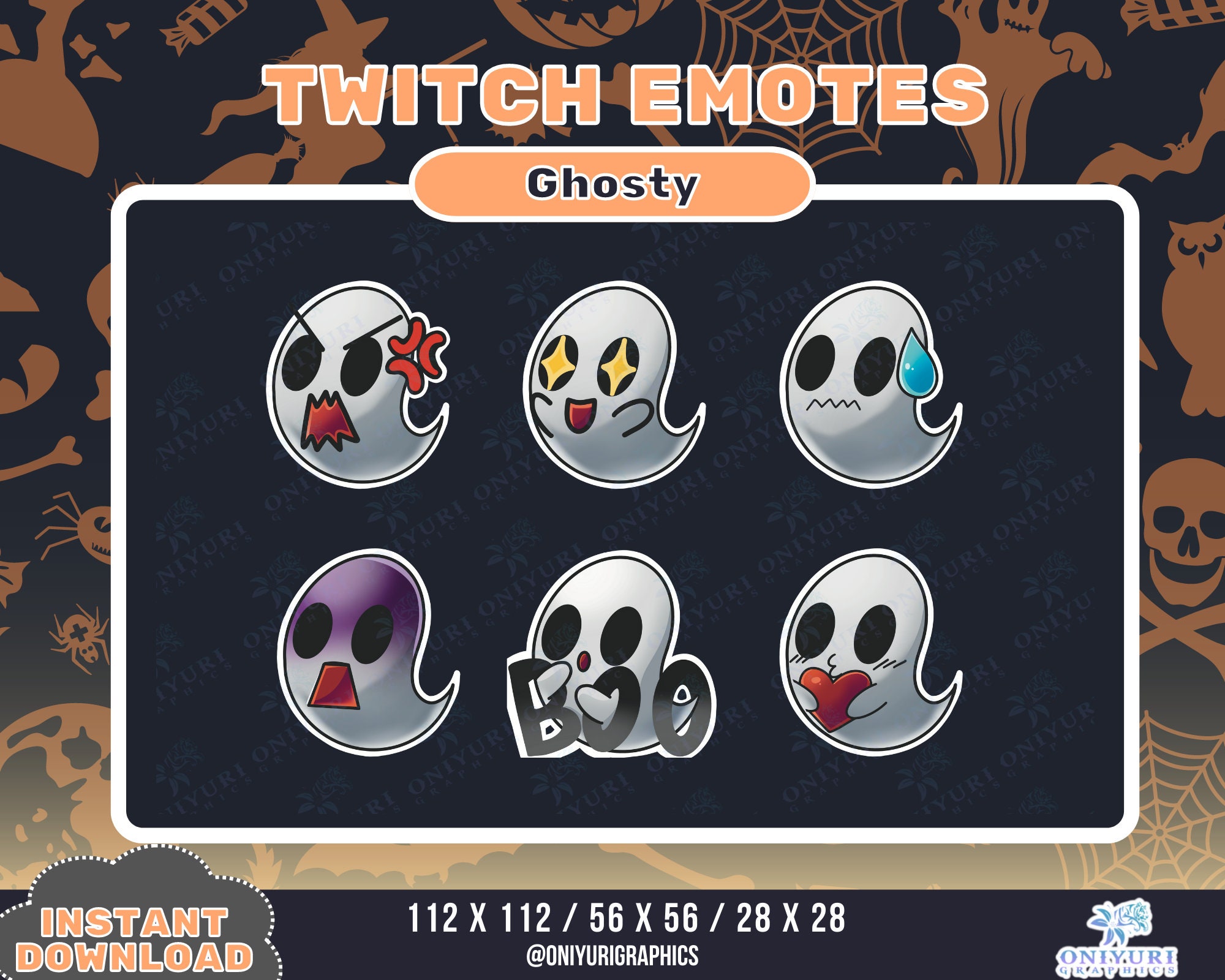 Spooky Ghost Emotes | Halloween Emotes | Youtube | Twitch Emotes ...