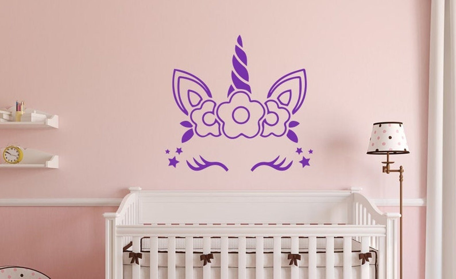 Unicorn Face Wall Sticker - Etsy