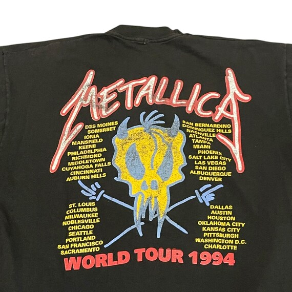 Vintage Metallica 1994 Word Tour T-shirt Band Tee Roc… - Gem