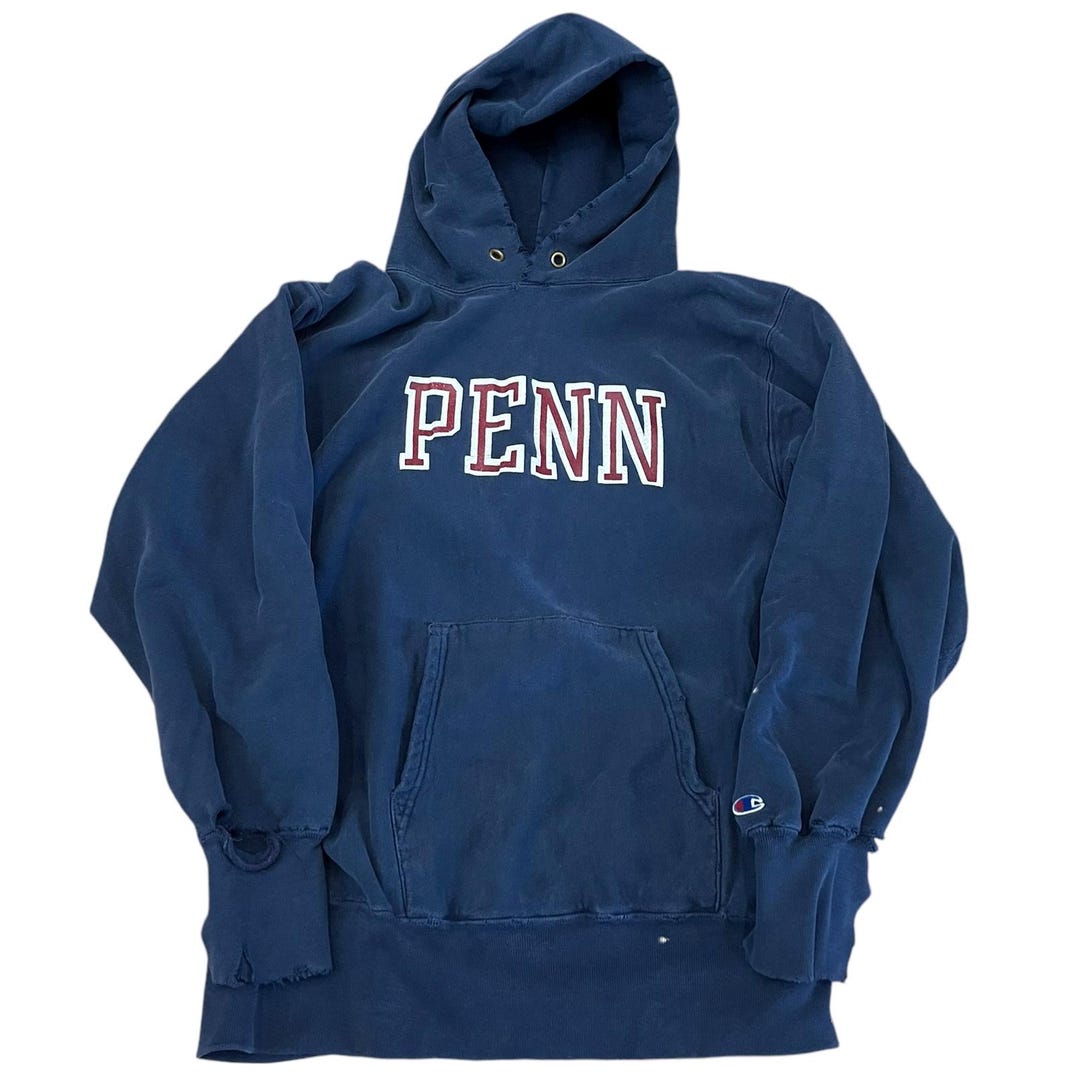 Vintage PENN Champion Reverse Weave Hoodie Sweatshirt 90s University ...