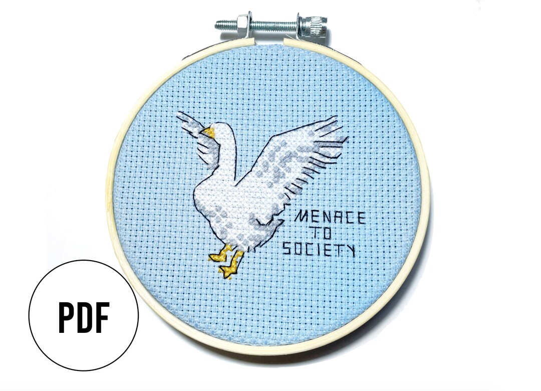 Goose 'menace to Society' 4 Inch Cross Stitch Kit - Etsy