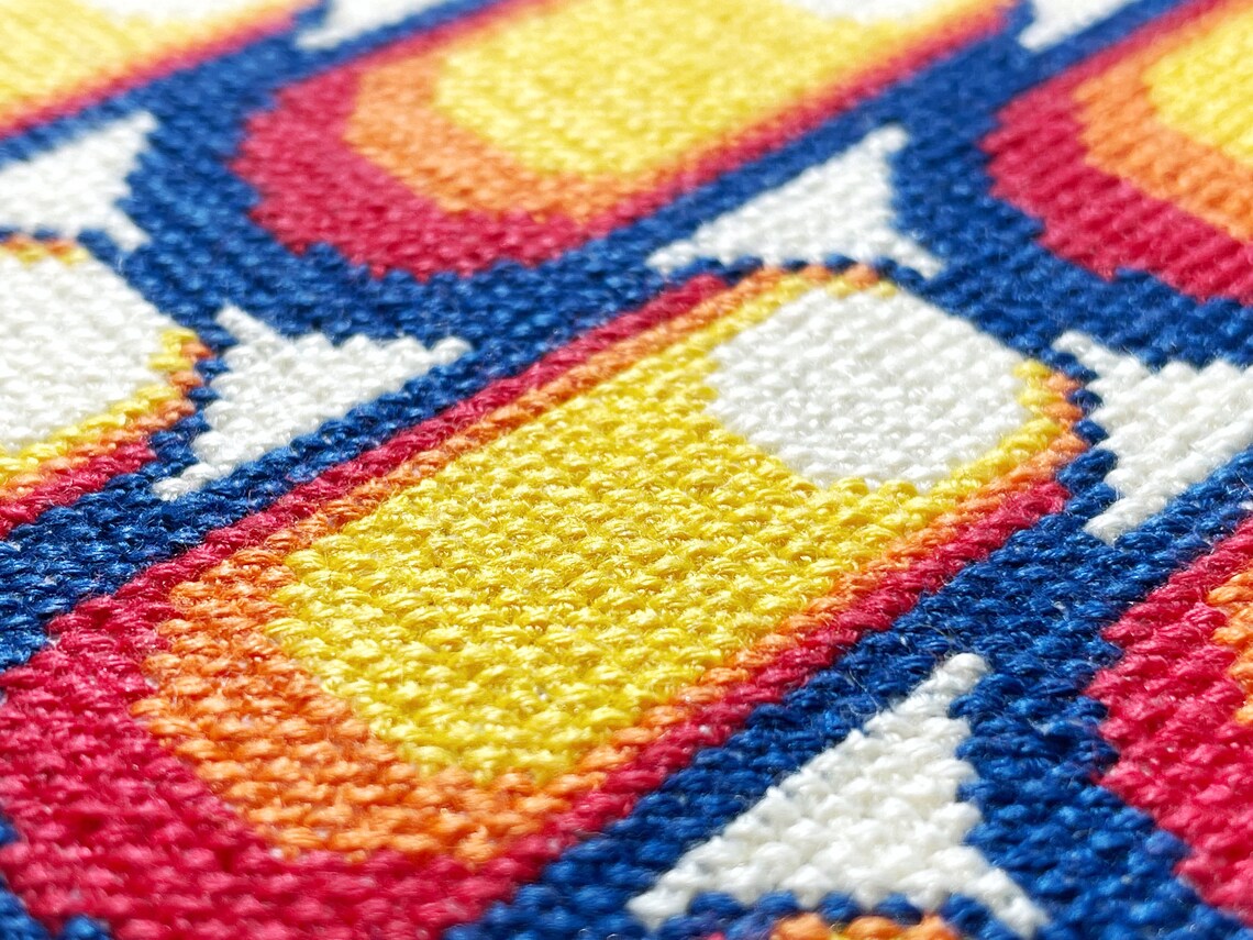 Retro 70s Patterns Cross Stitch Patterns All Three Designs | Etsy