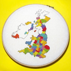 UK & Ireland Fill-in Sales / Travel Map Counted Cross Stitch Pattern - Etsy