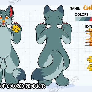 Furry Reference Base Fursona wolf - Etsy